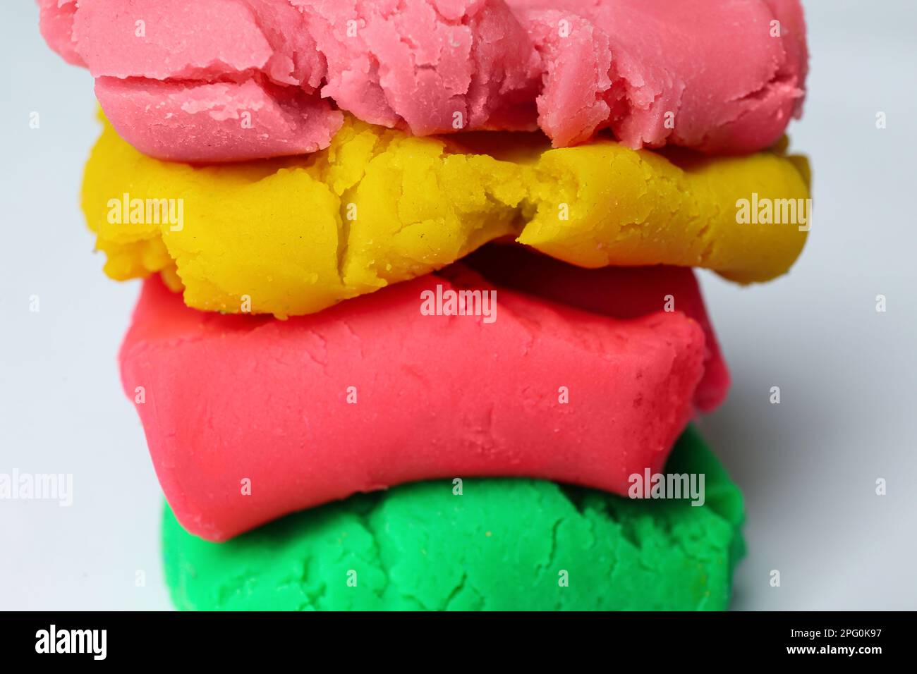 Different colorful play dough on white background, closeup Stock Photo ...