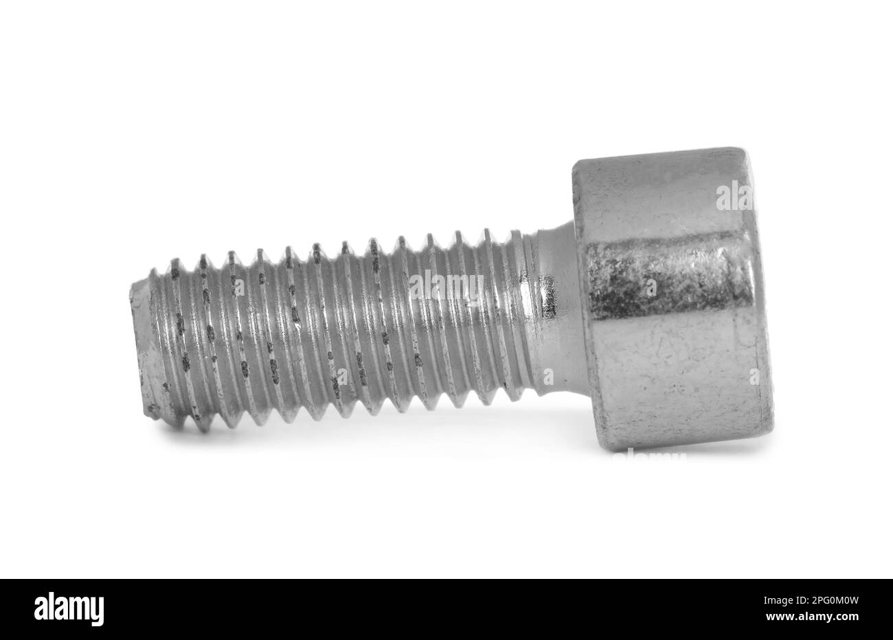 One metal socket bolt isolated on white Stock Photo - Alamy