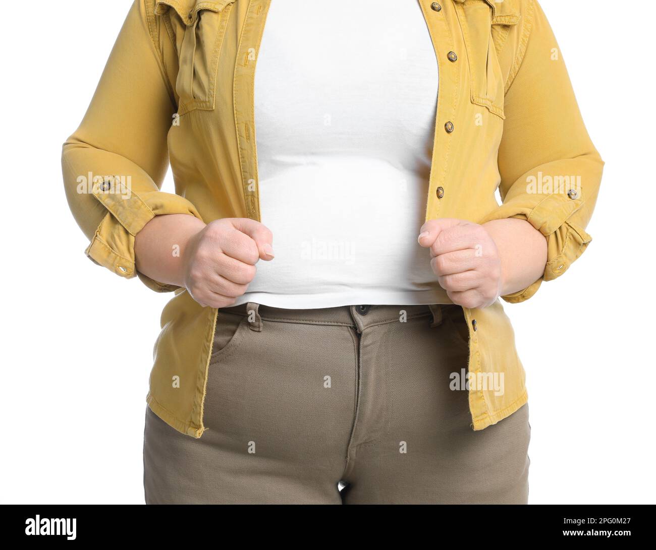 Woman fat clothes tight hi-res stock photography and images - Alamy
