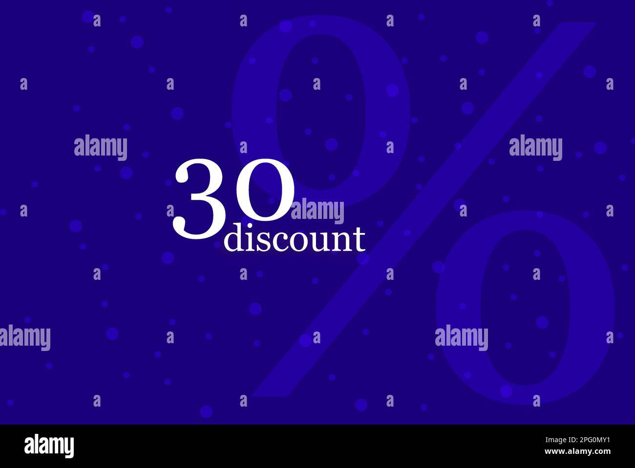 Inscription 30 percent discount on blue background, illustration Stock ...