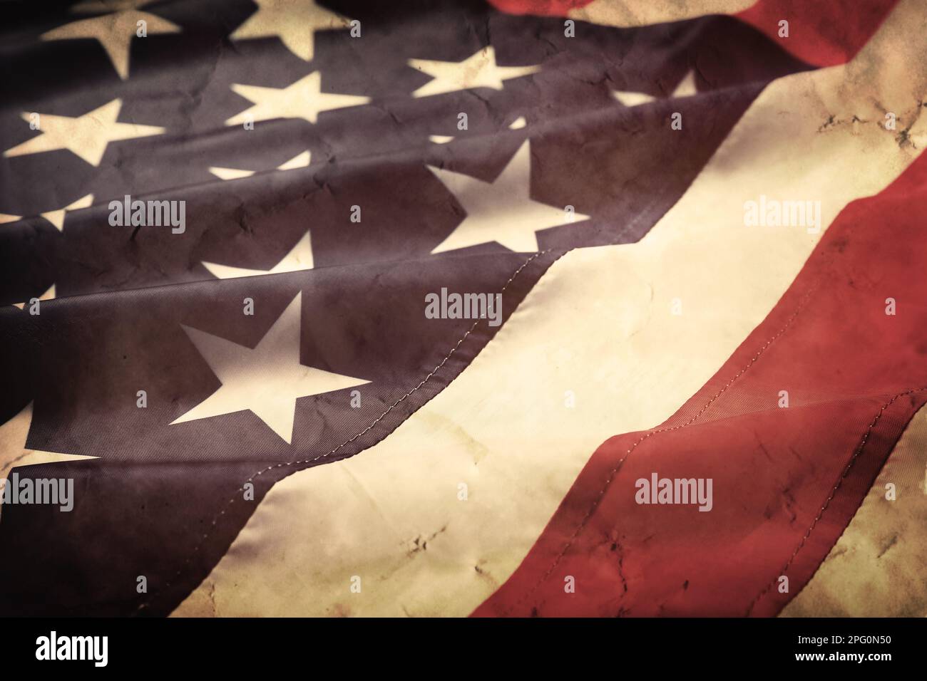 Old worn american flag memorial hi-res stock photography and images - Alamy