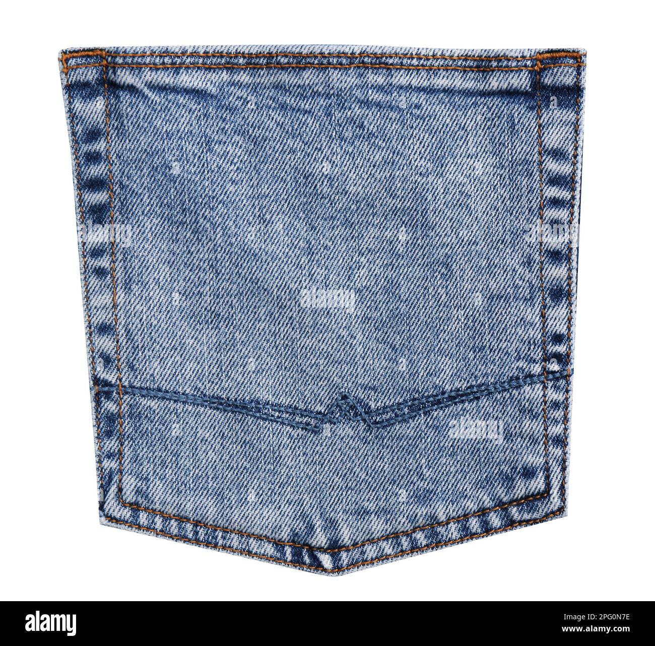 Light blue denim pocket isolated on white Stock Photo - Alamy