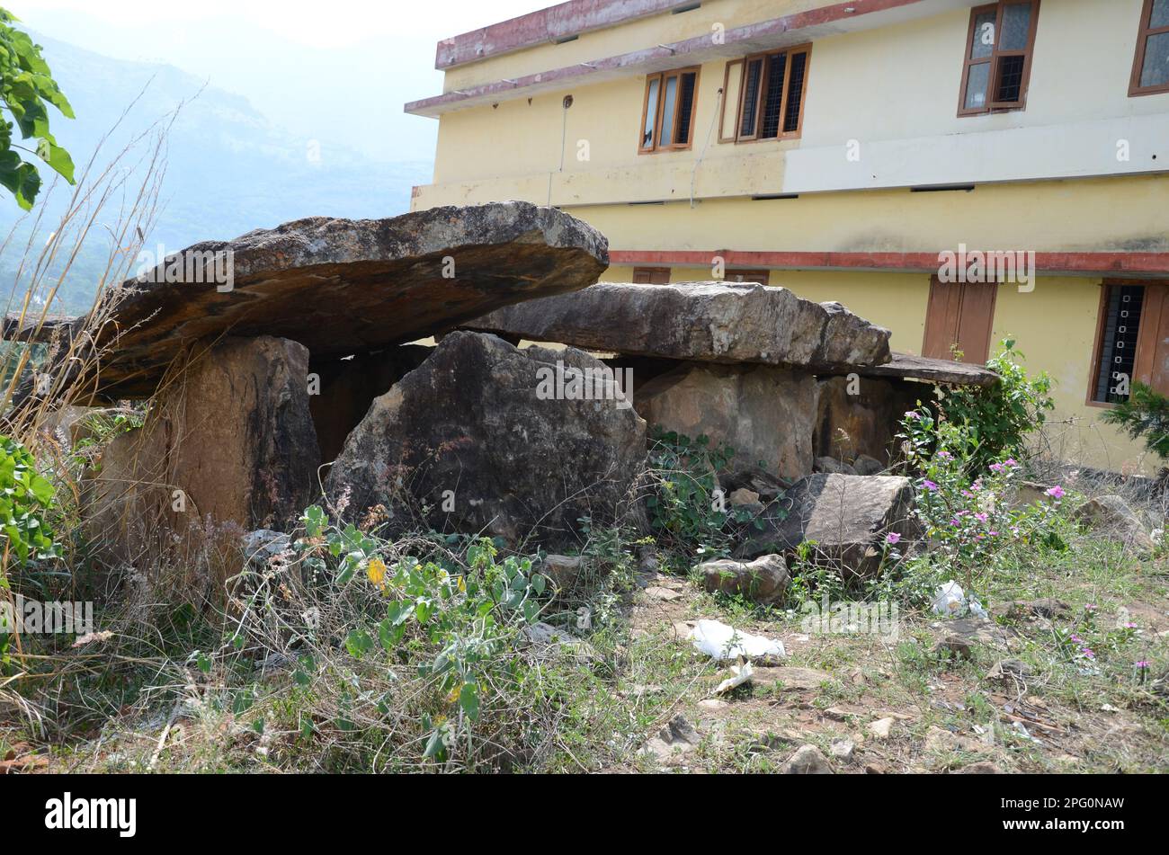 Neolithic age dolmens at Marayoor in Munnar, Kerala, India Stock Photo ...