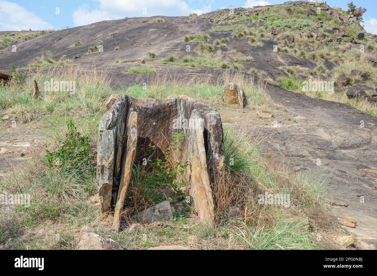 Neolithic age dolmens at Marayoor in Munnar, Kerala, India Stock Photo ...