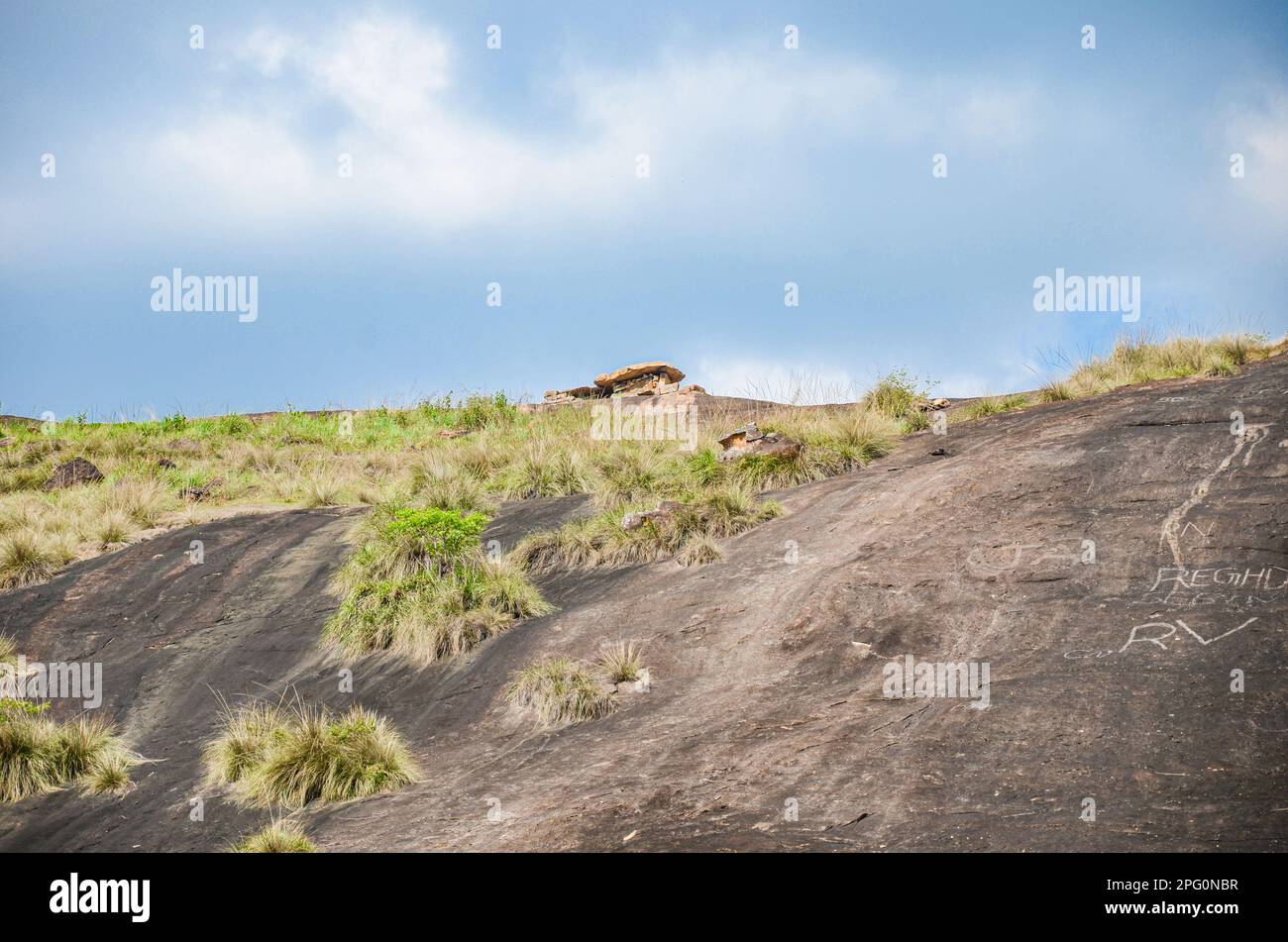 Neolithic age dolmen on a hill top at Marayoor in Munnar, Kerala, India ...
