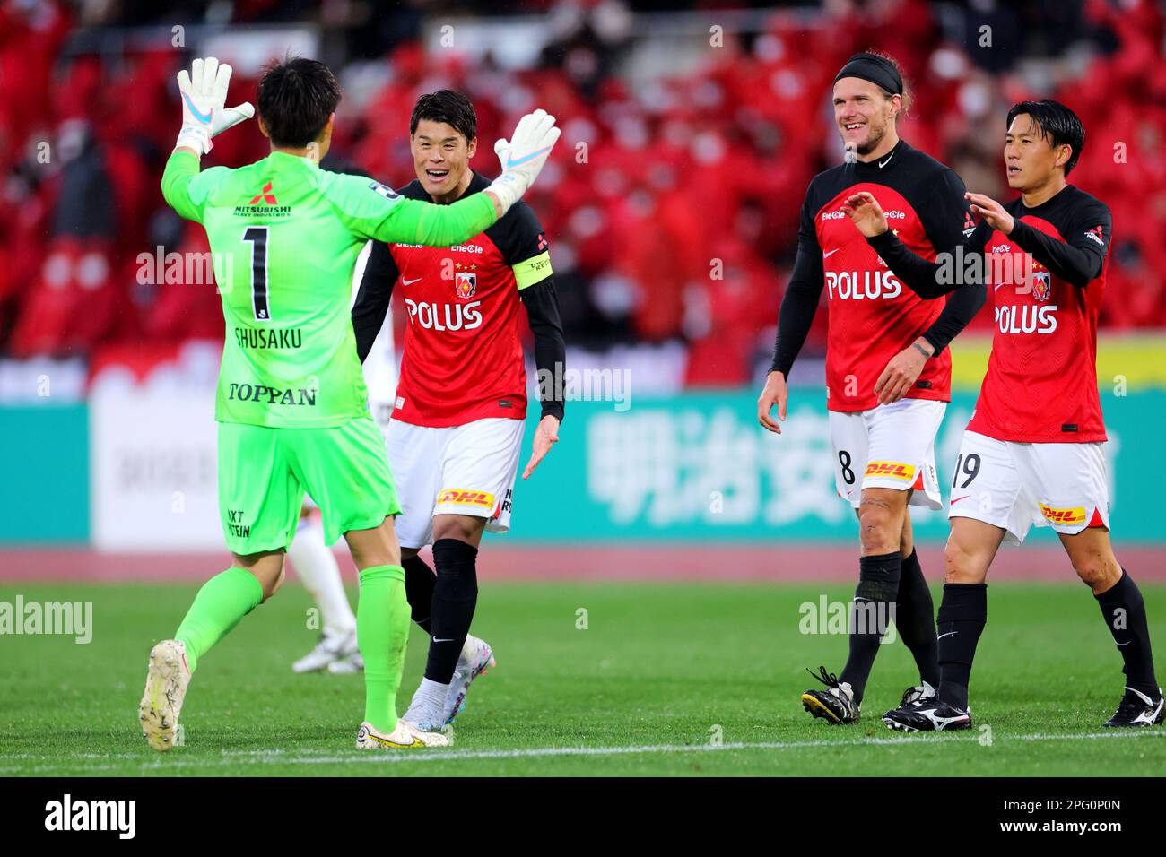 Urawa Komaba Stadium, Saitama, Japan. 18th Mar, 2023. (L-R) Shusaku ...