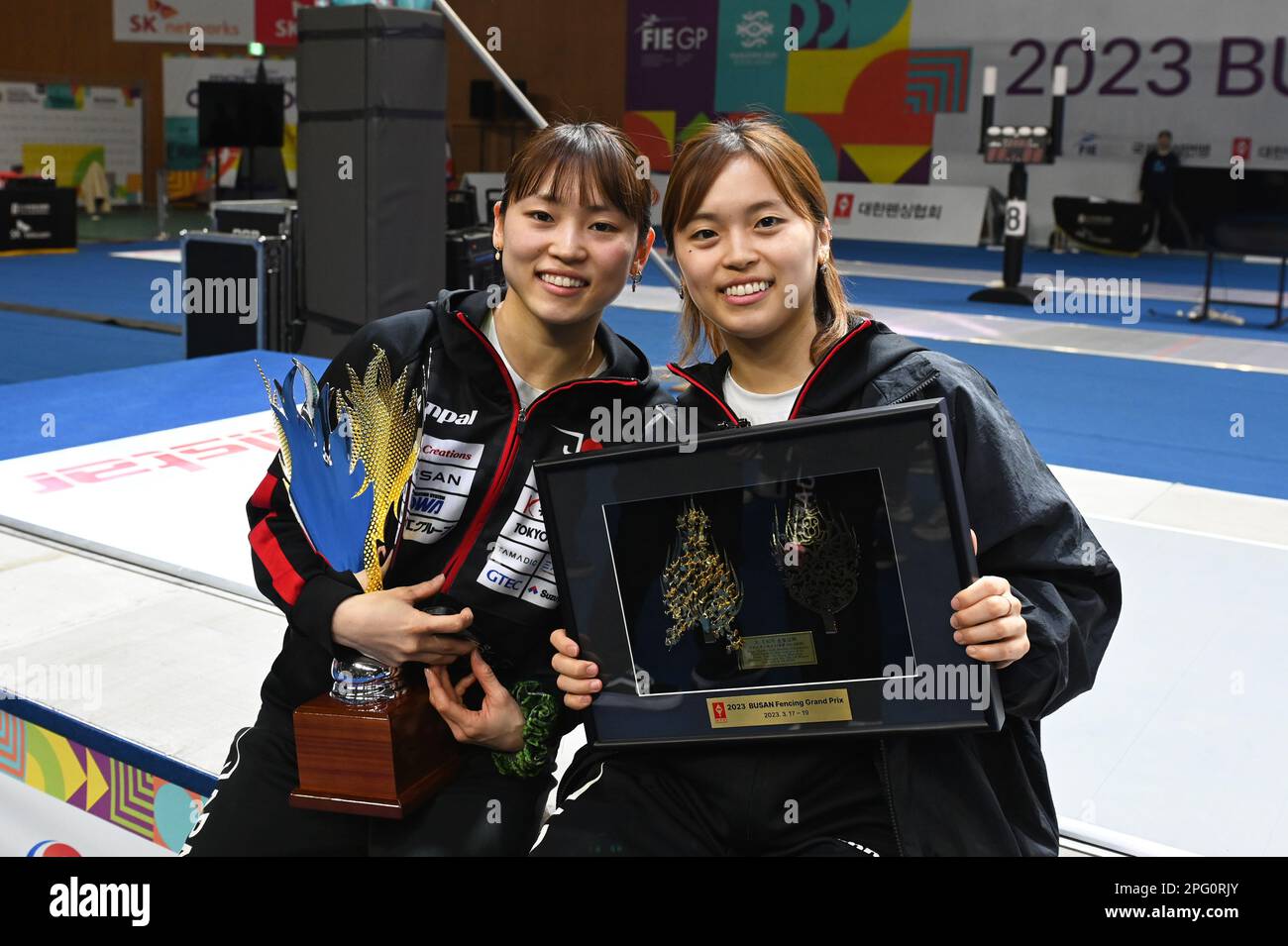 Busan, South Korea. 19th Mar, 2023. Second place Sera Azuma of Japan (L ...