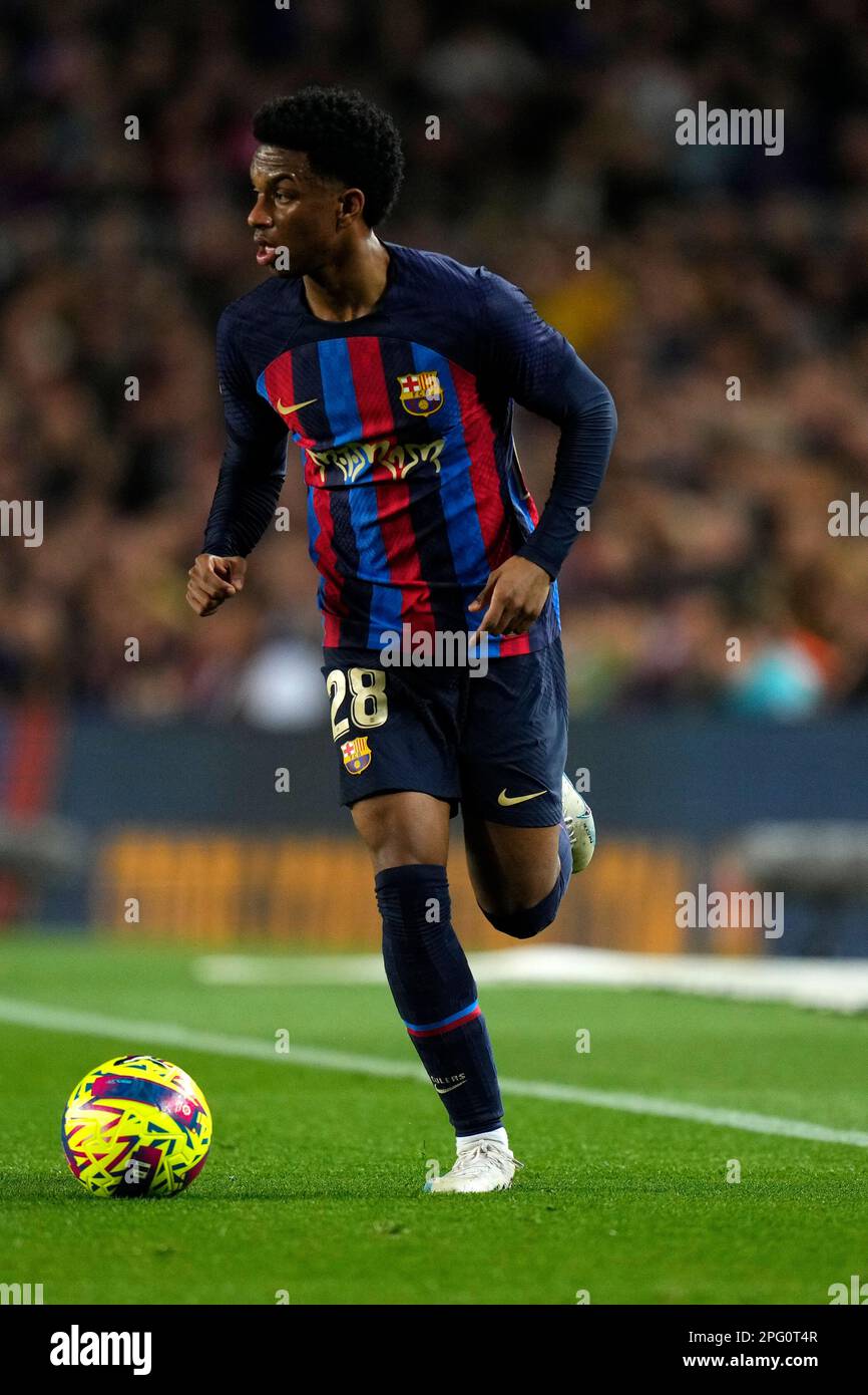 Barcelona, Spain. 19th Mar, 2023. Alejandro Balde (FC Barcelona) in ...