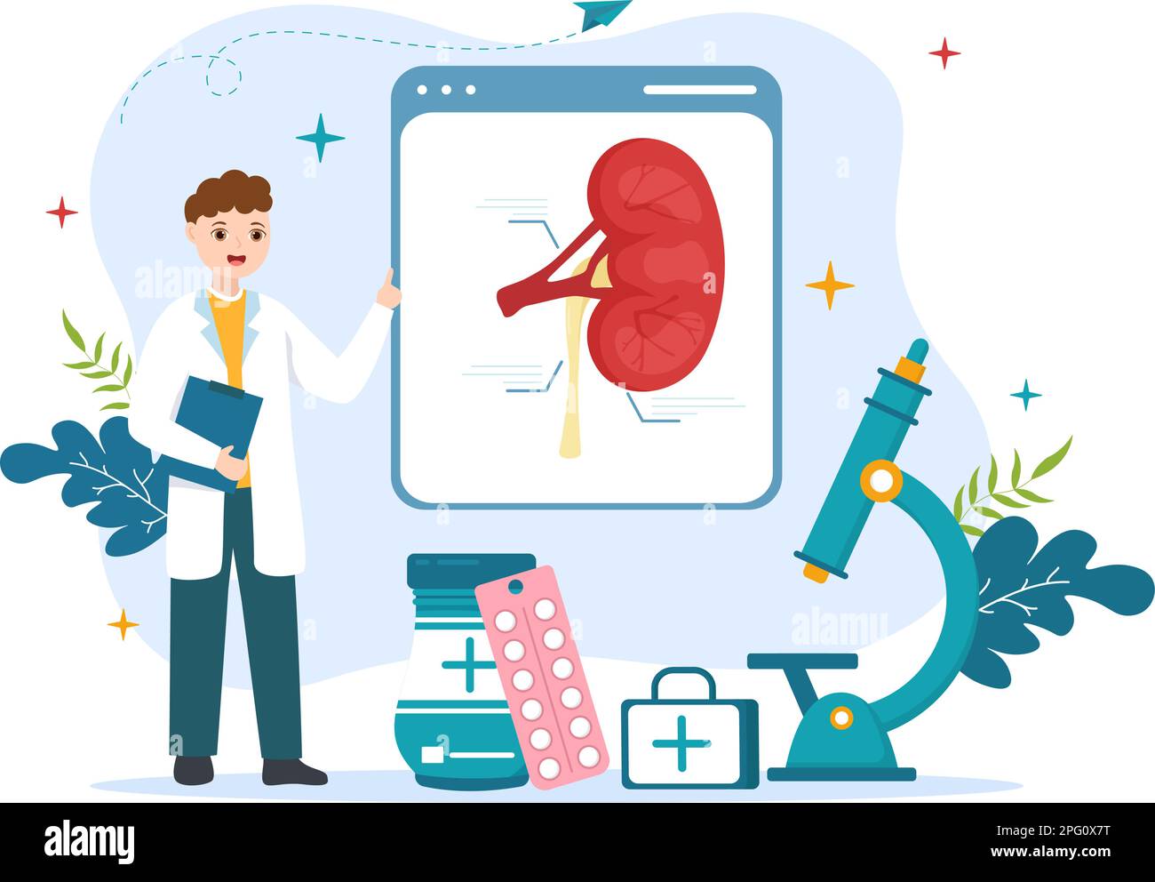 Nephrologist Illustration with Cardiologist, Proctologist and Treat ...