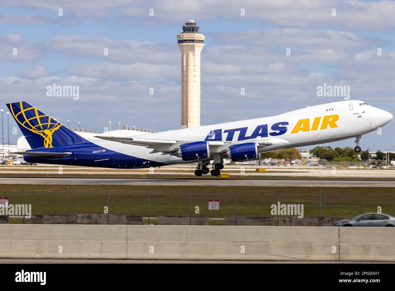 Atlas Air B747-8 Miami MIA Stock Photo - Alamy