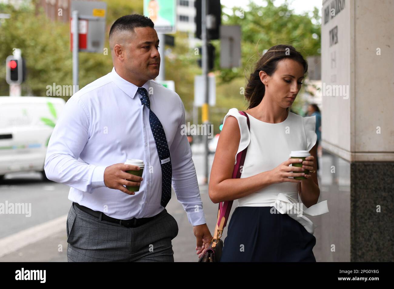 Former NRL player Jarryd Hayne and wife Amellia Bonnici arrive at John ...