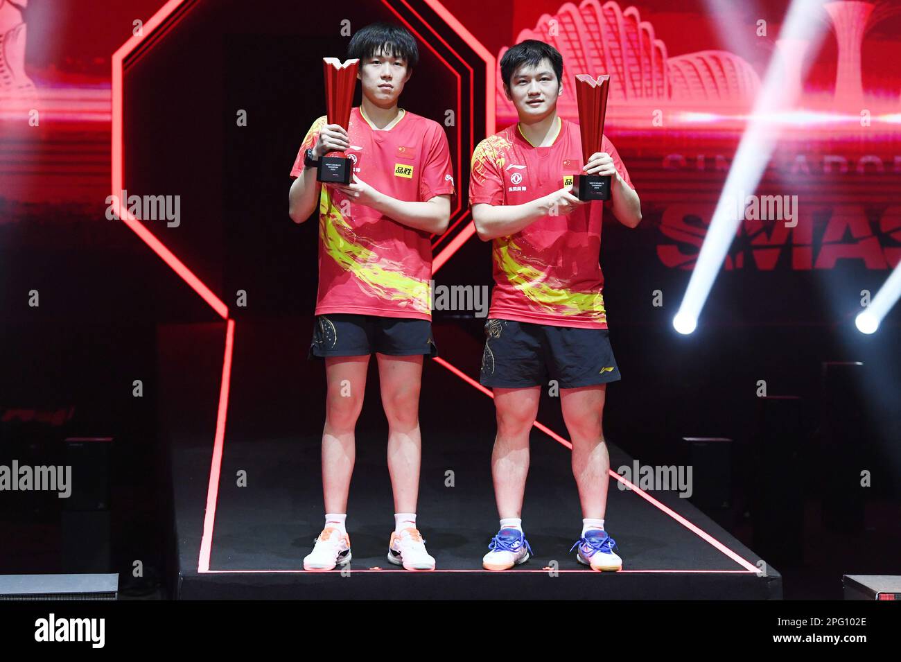 Singapore, Singapore. 18th Mar, 2023. Fan Zhendong (CHN), Wang Chuqin (CHN) Table Tennis : WTT ...