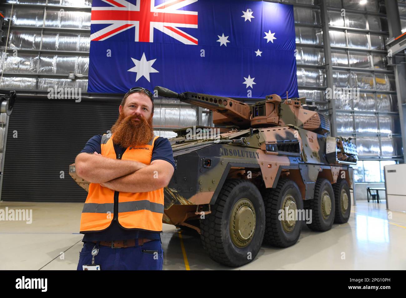 Maintenance planner Lee Campbell poses with A Boxer Combat ...