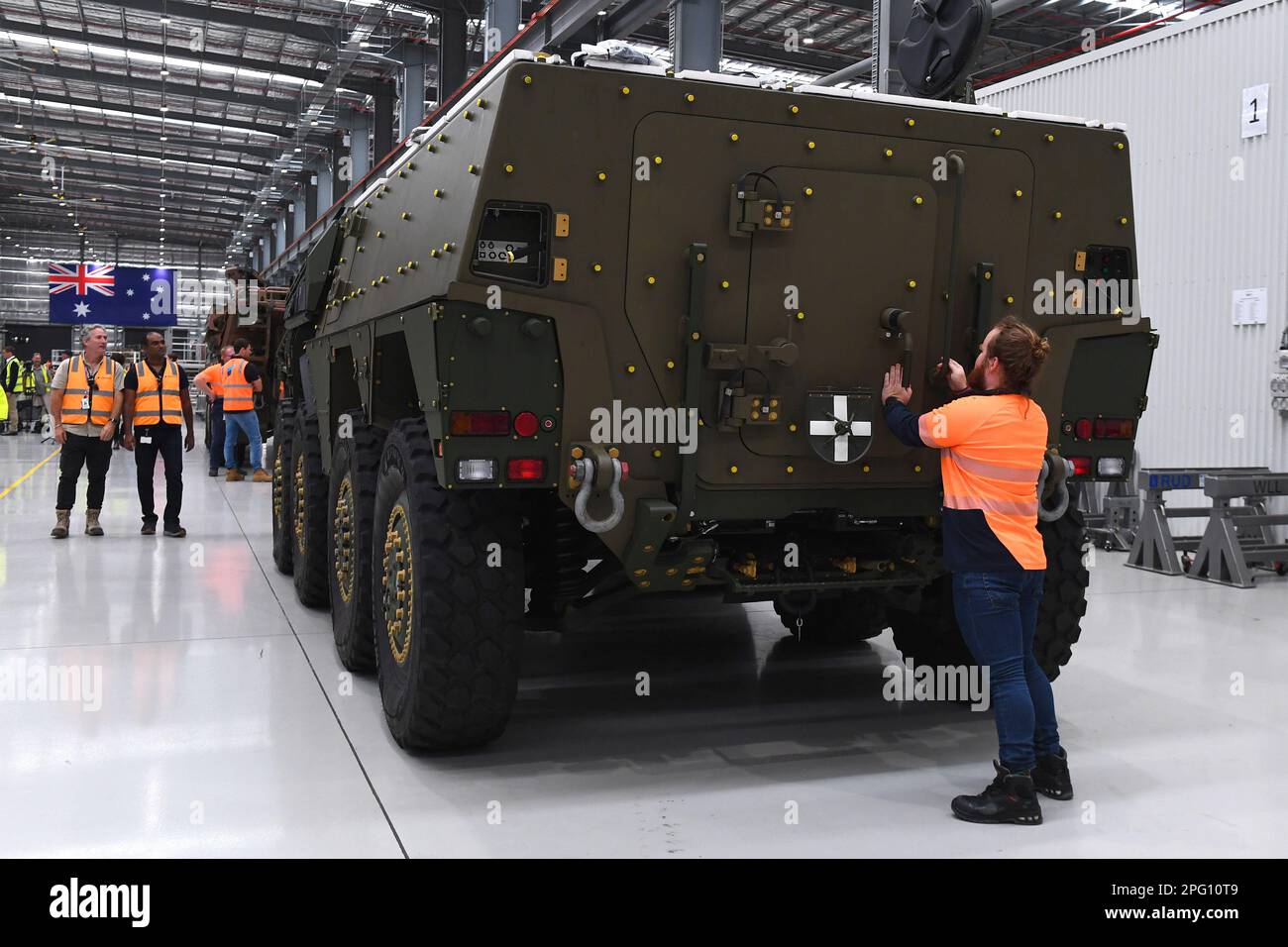 A Boxer Combat Reconnaissance Vehicle is seen at the Rheinmetall ...