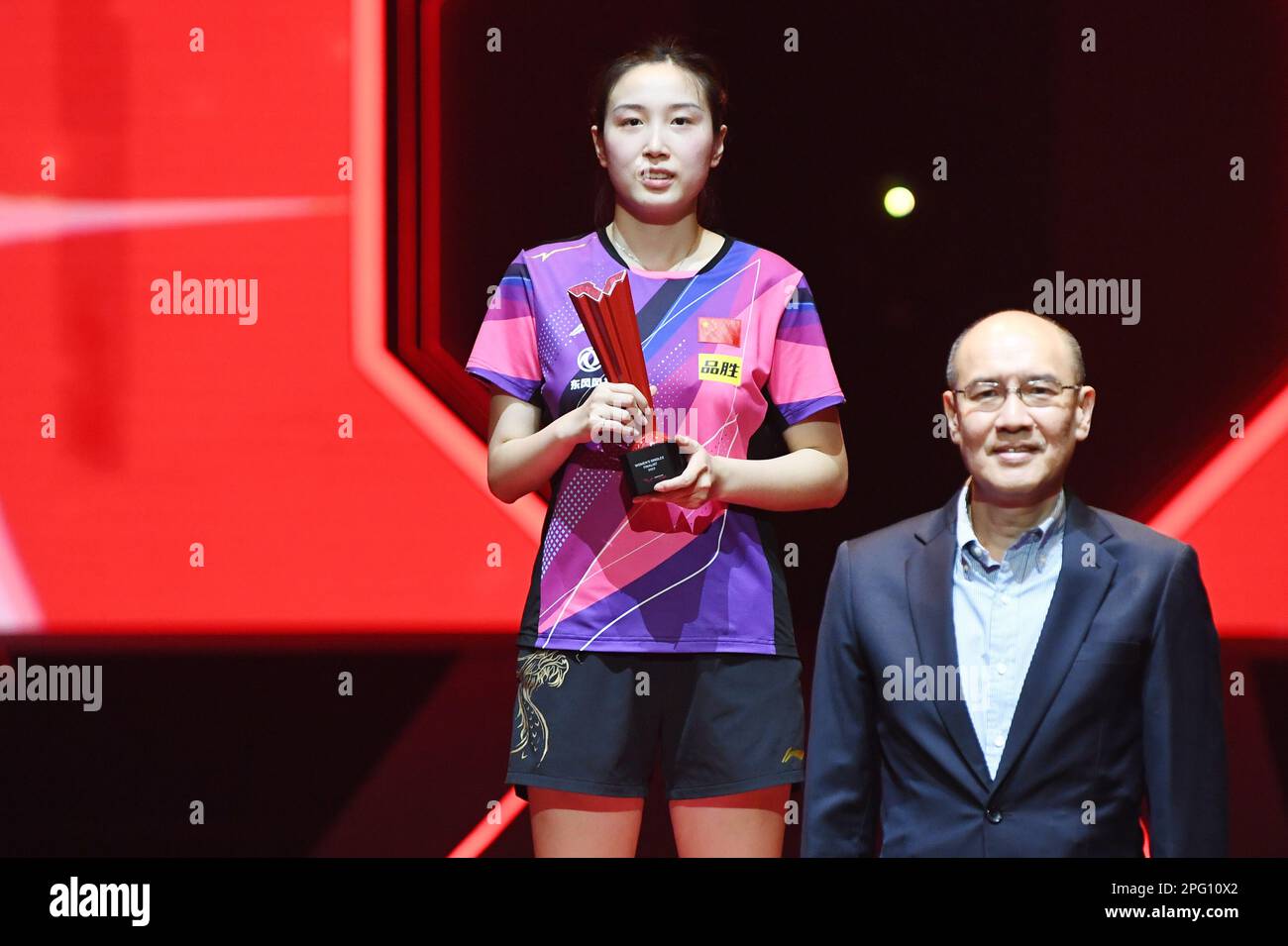 Singapore, Singapore. 19th Mar, 2023. Qian Tianyi (CHN) Table Tennis : WTT Singapore Smash 2023 ...
