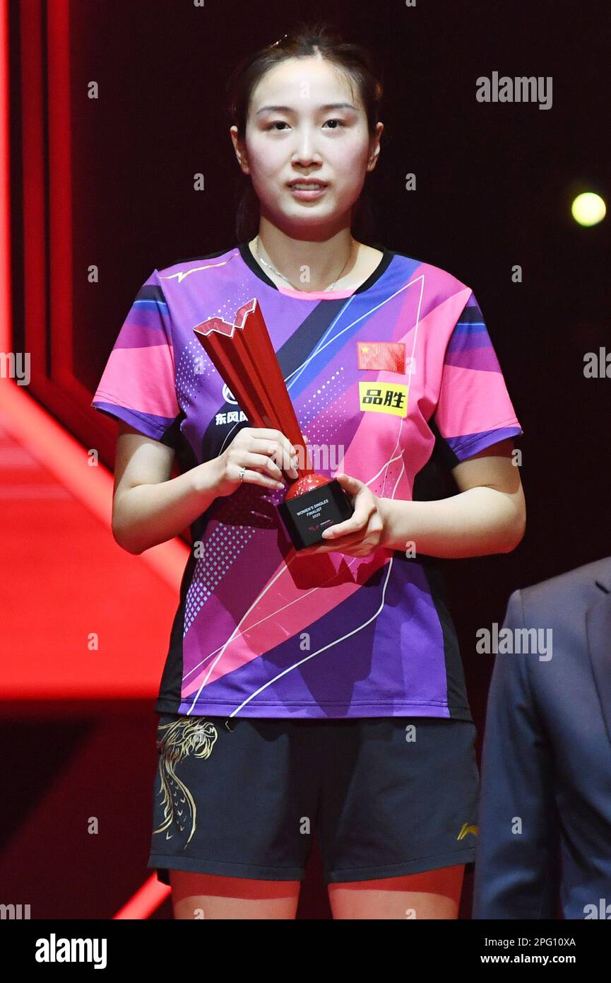 Singapore, Singapore. 19th Mar, 2023. Qian Tianyi (CHN) Table Tennis : WTT Singapore Smash 2023 ...