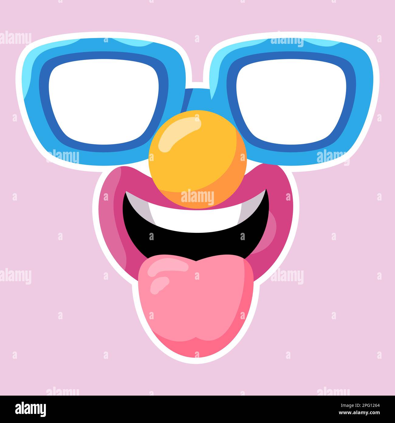 Clown mask with eyeglasses smile symbol of joke illustration funny ...