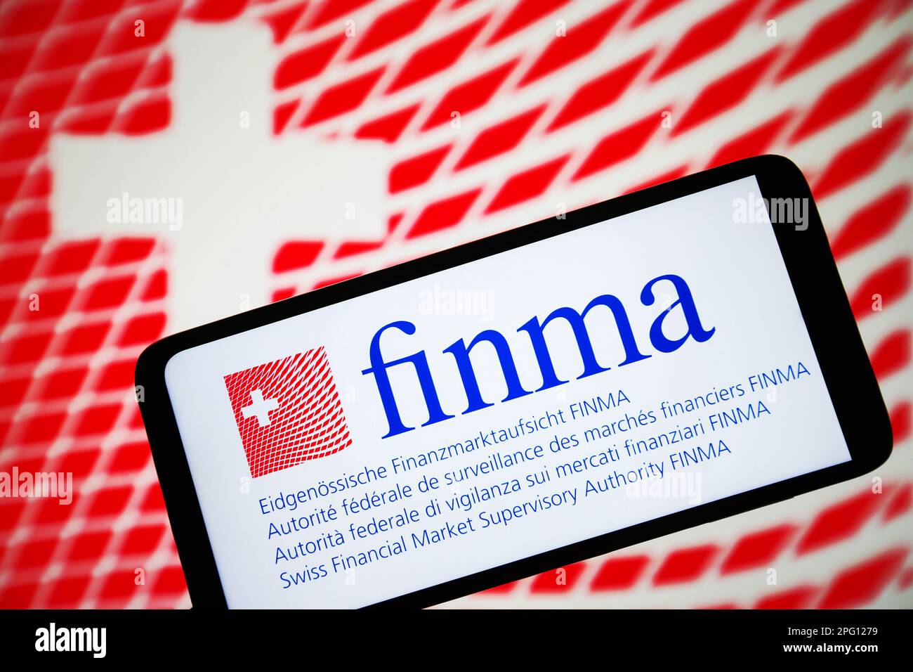 Ukraine. 19th Mar, 2023. In this photo illustration, a Swiss Financial ...