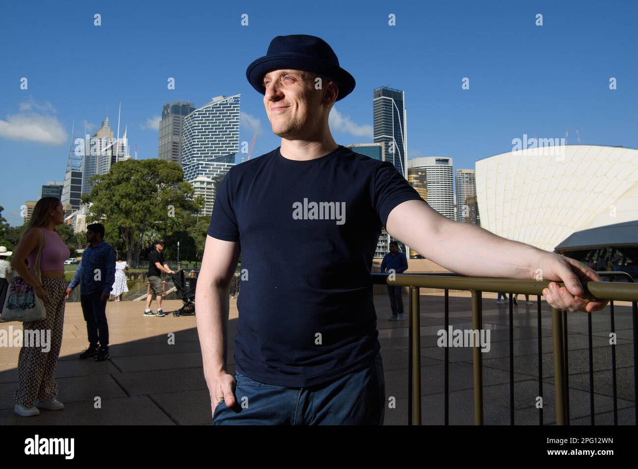 Pianist Simon Tedeschi poses for a portrait at the Sydney Opera House ...