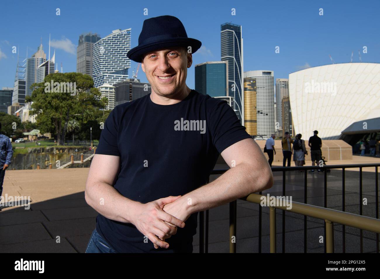 Pianist Simon Tedeschi poses for a portrait at the Sydney Opera House ...