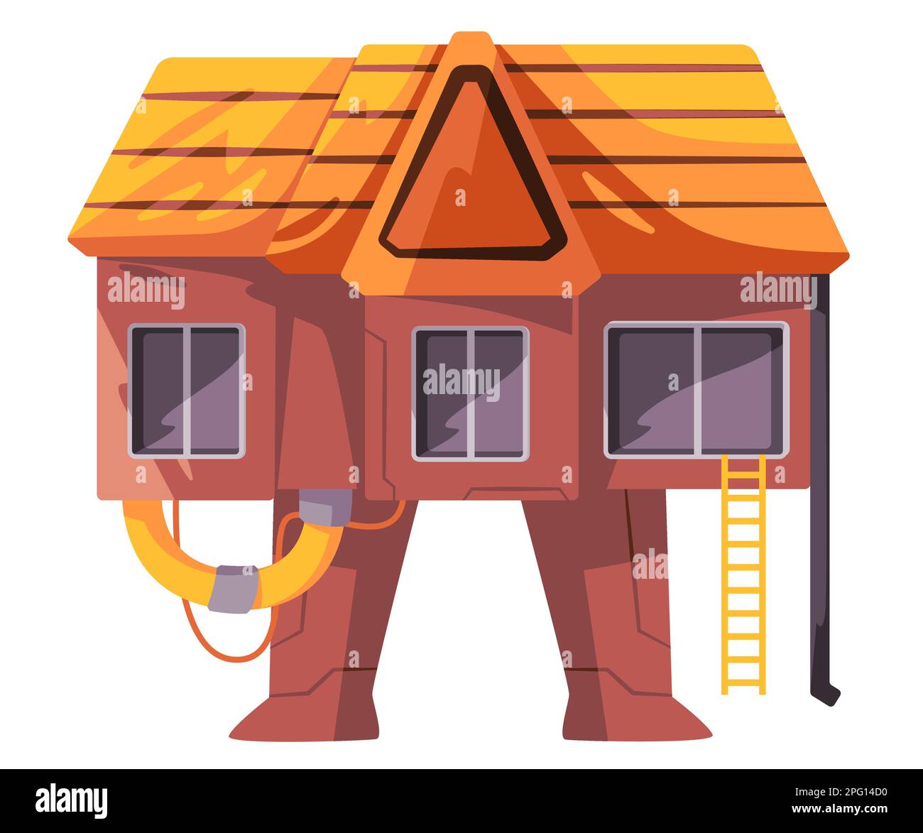 House home walking steam punk mechanical machinery detailed retro ...