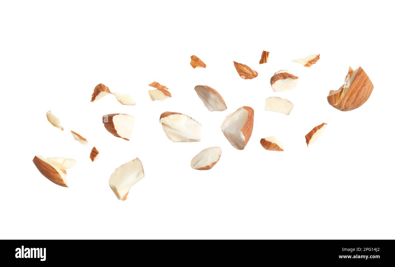 Flying almonds on white hi-res stock photography and images - Alamy