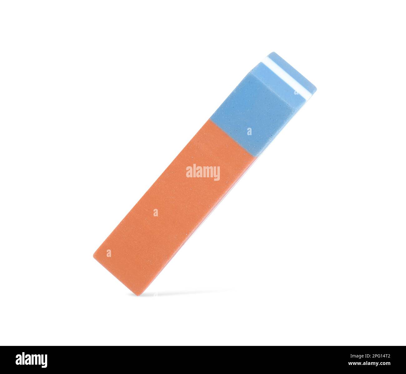 New double eraser isolated on white, top view. School stationery Stock ...