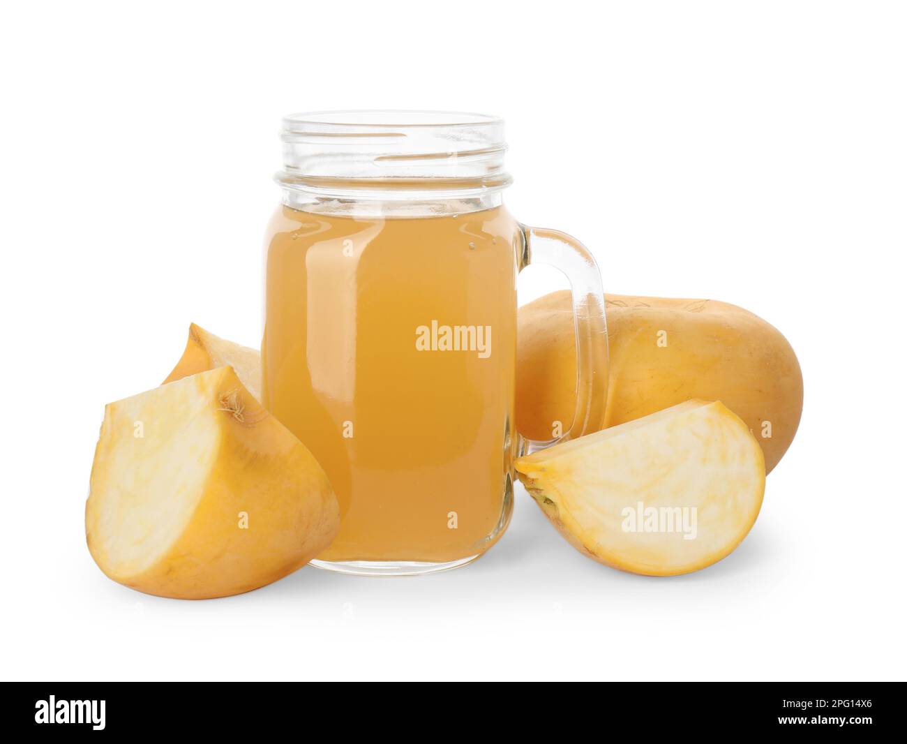 Freshly made turnip juice on white background Stock Photo - Alamy