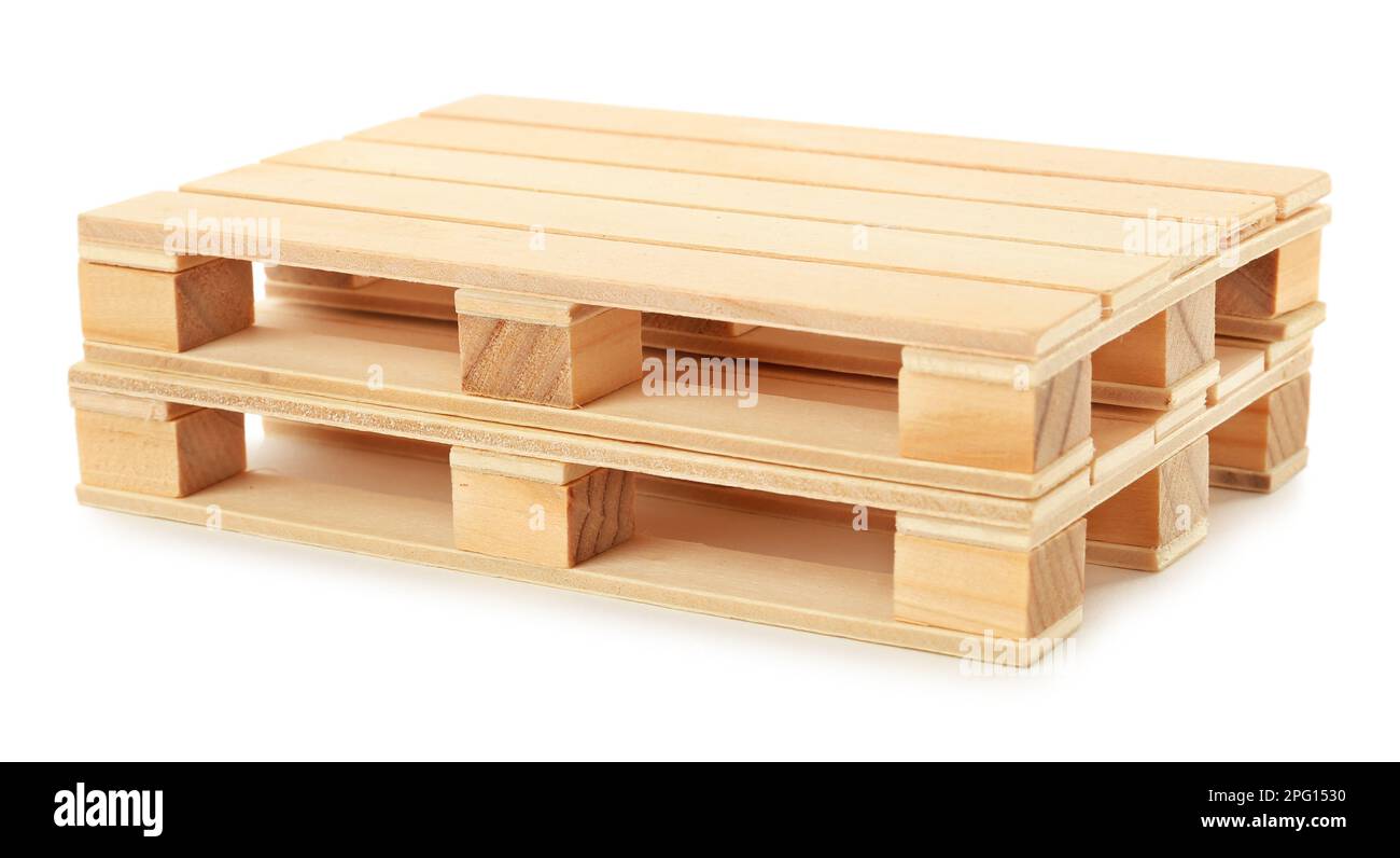 Stacked timber pallets Cut Out Stock Images & Pictures - Alamy