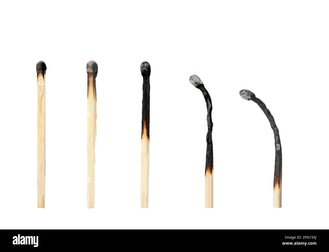 Set with burnt matches on white background Stock Photo - Alamy