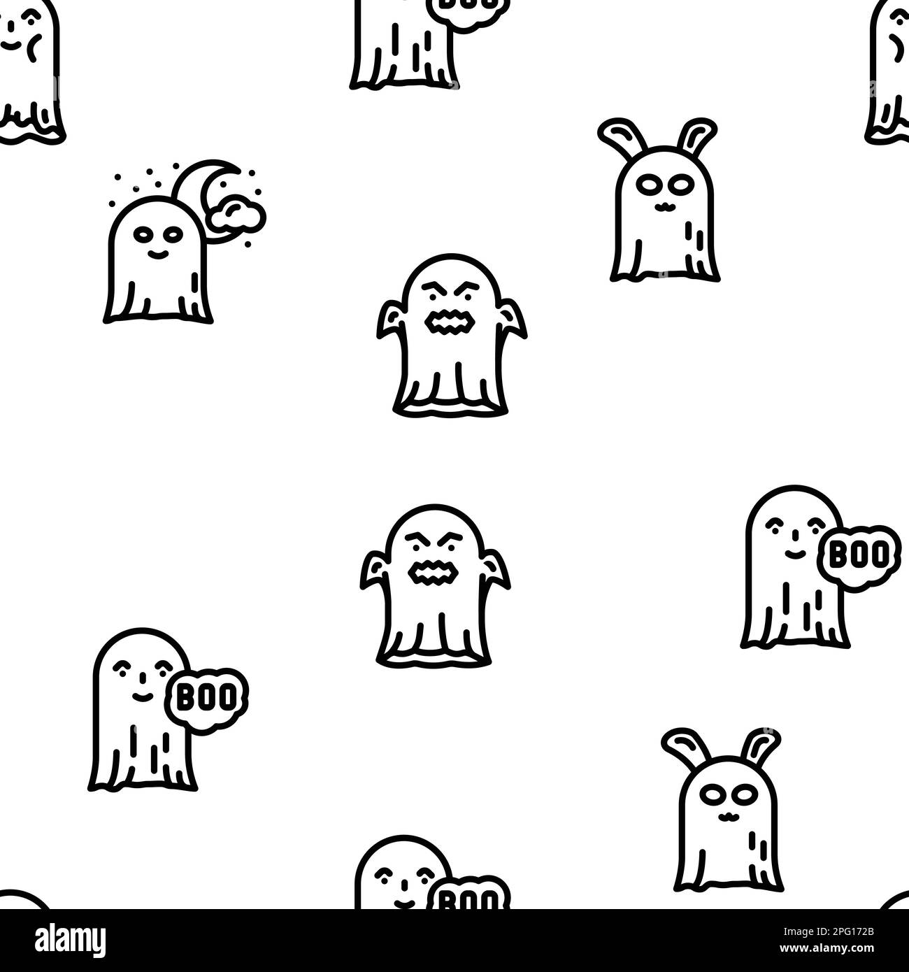 ghost halloween scary spooky vector seamless pattern Stock Vector Image ...