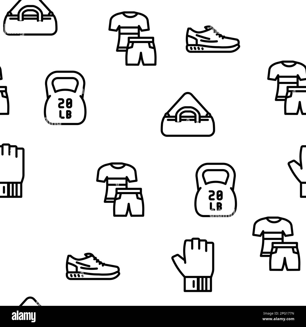 fitness gym exercise vector seamless pattern Stock Vector Image & Art ...