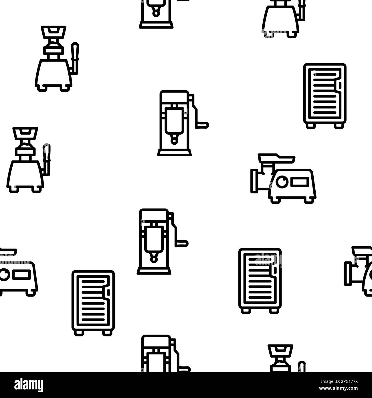 butcher meat food beef butchery vector seamless pattern Stock Vector ...