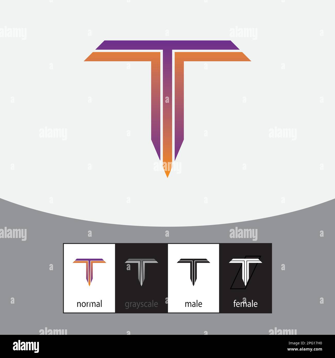 T Letter Logo. Purple and Yellow Gradient - Vector Stock Vector Image ...