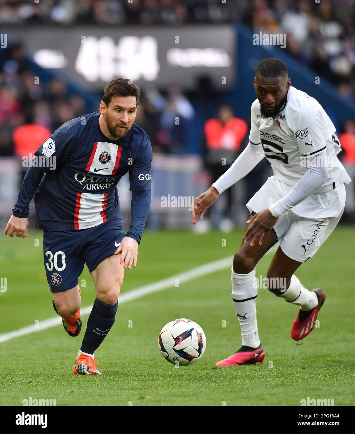 Paris, France. 19th Mar, 2023. Paris Saint Germain's striker Lionel ...