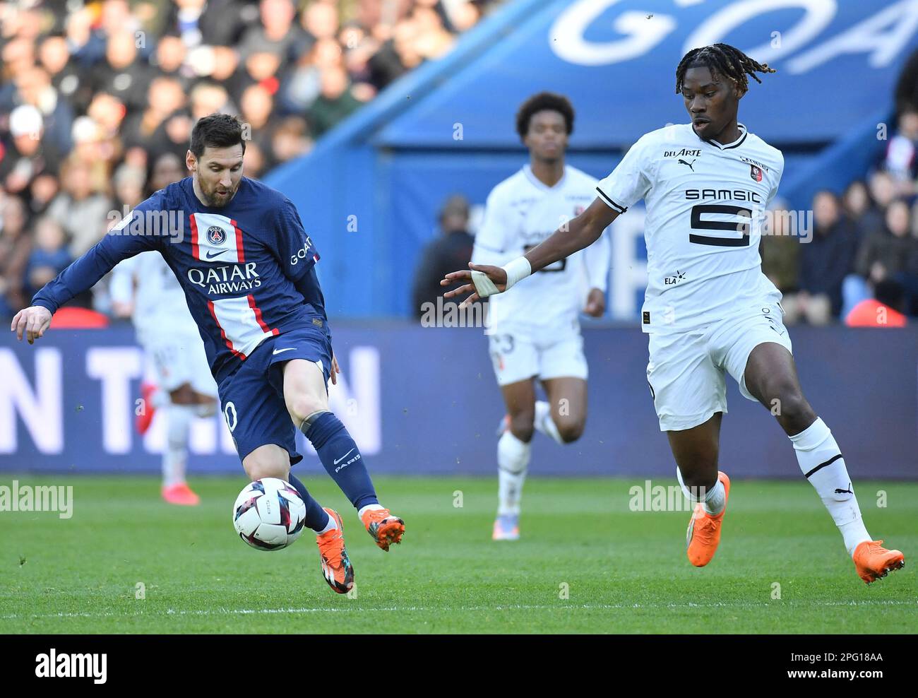 Paris, France. 19th Mar, 2023. Paris Saint Germain's striker Lionel ...