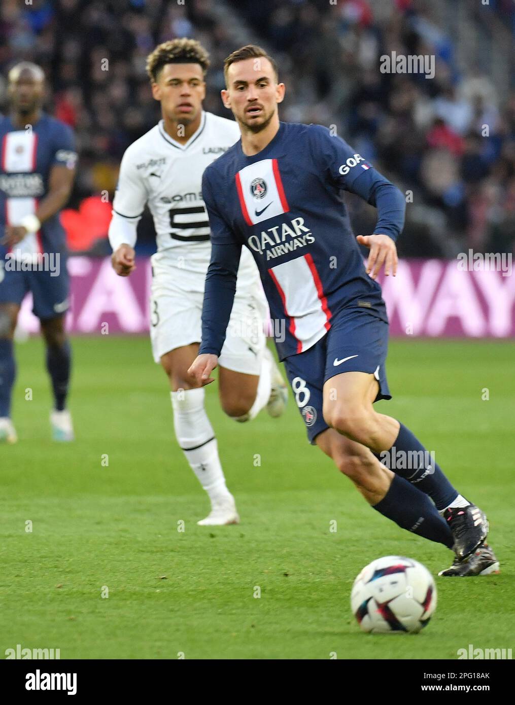 Paris, France. 19th Mar, 2023. Paris Saint Germain's Fabian Ruiz during the Ligue 1 football ...