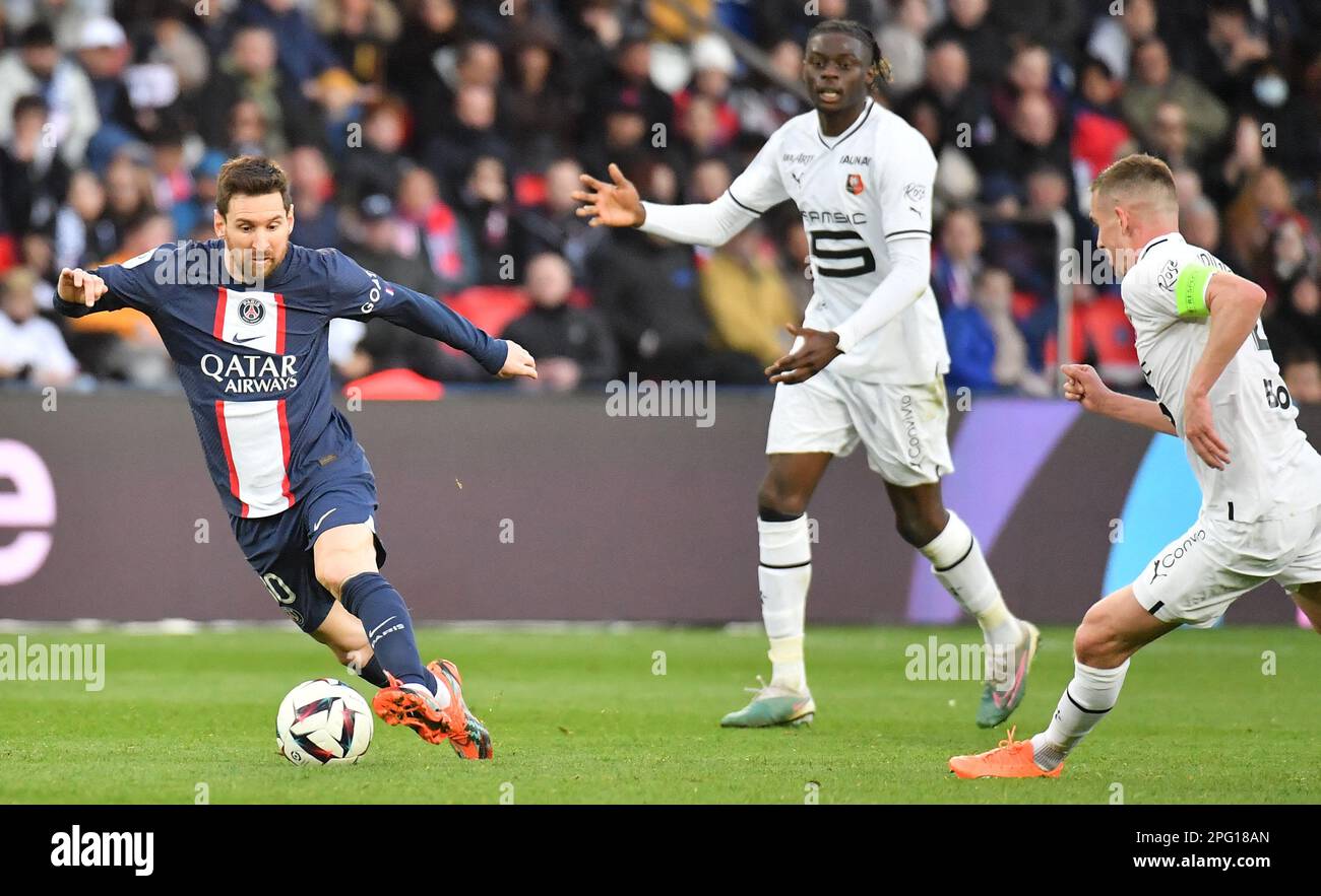 Paris, France. 19th Mar, 2023. Paris Saint Germain's striker Lionel ...