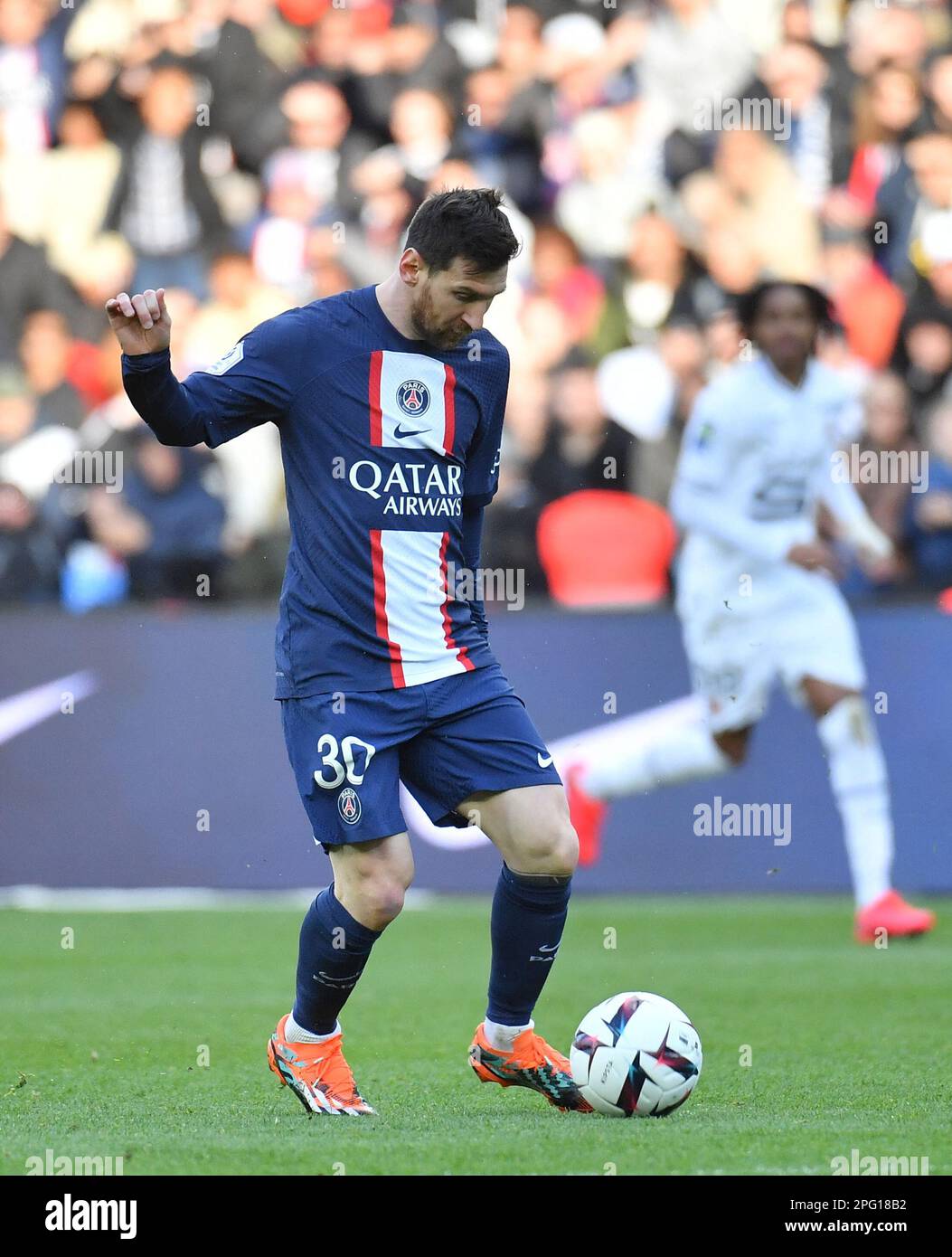Paris, France. 19th Mar, 2023. Paris Saint Germain's striker Lionel ...