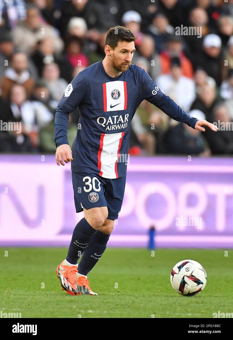 Paris, France. 19th Mar, 2023. Paris Saint Germain's striker Lionel ...