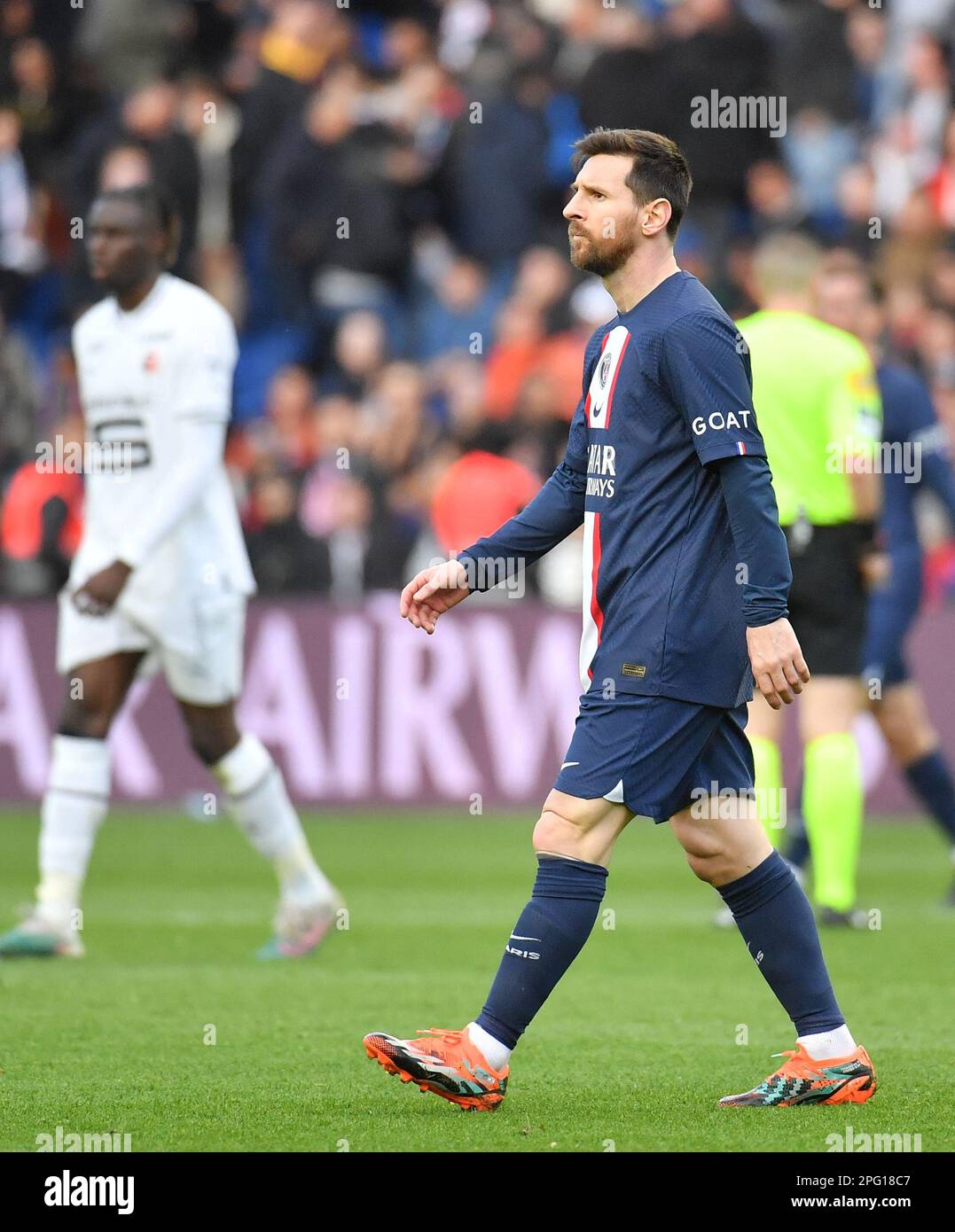 Paris, France. 19th Mar, 2023. Paris Saint Germain's striker Lionel ...