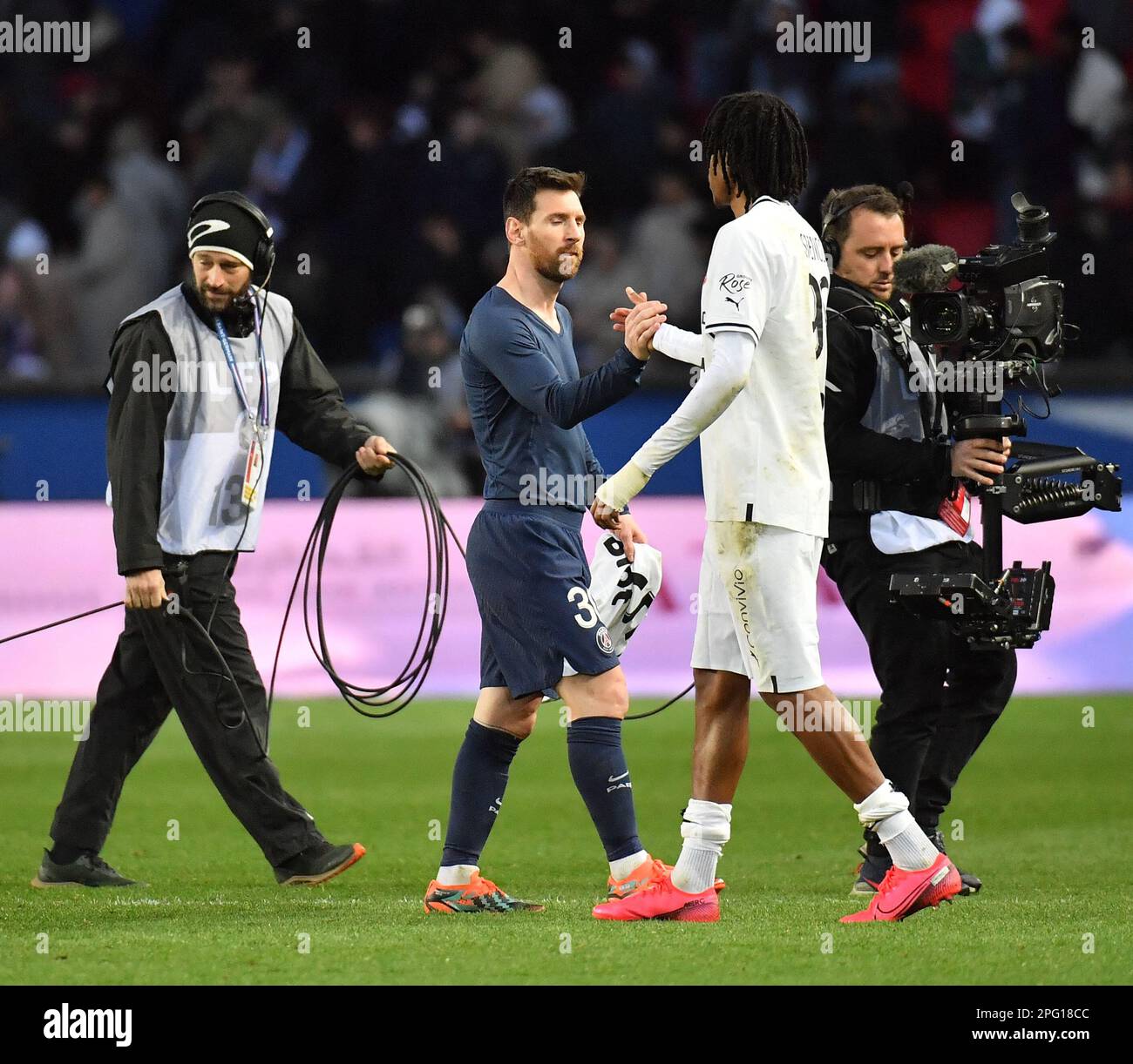 Paris, France. 19th Mar, 2023. Paris Saint Germain's striker Lionel ...