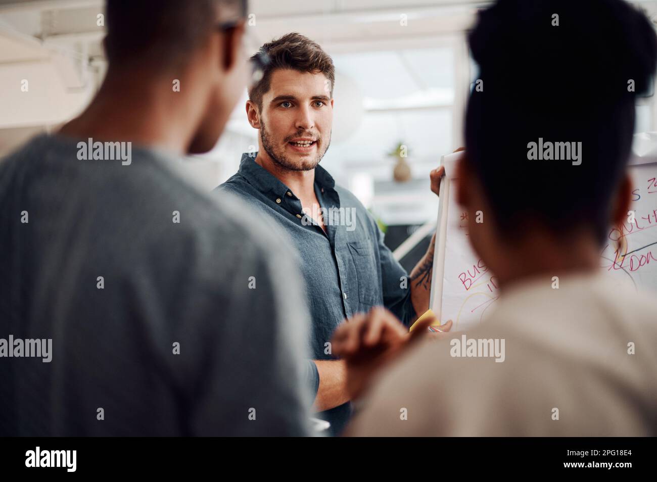 Visualising ideas goes a long way in business. a diverse group of ...