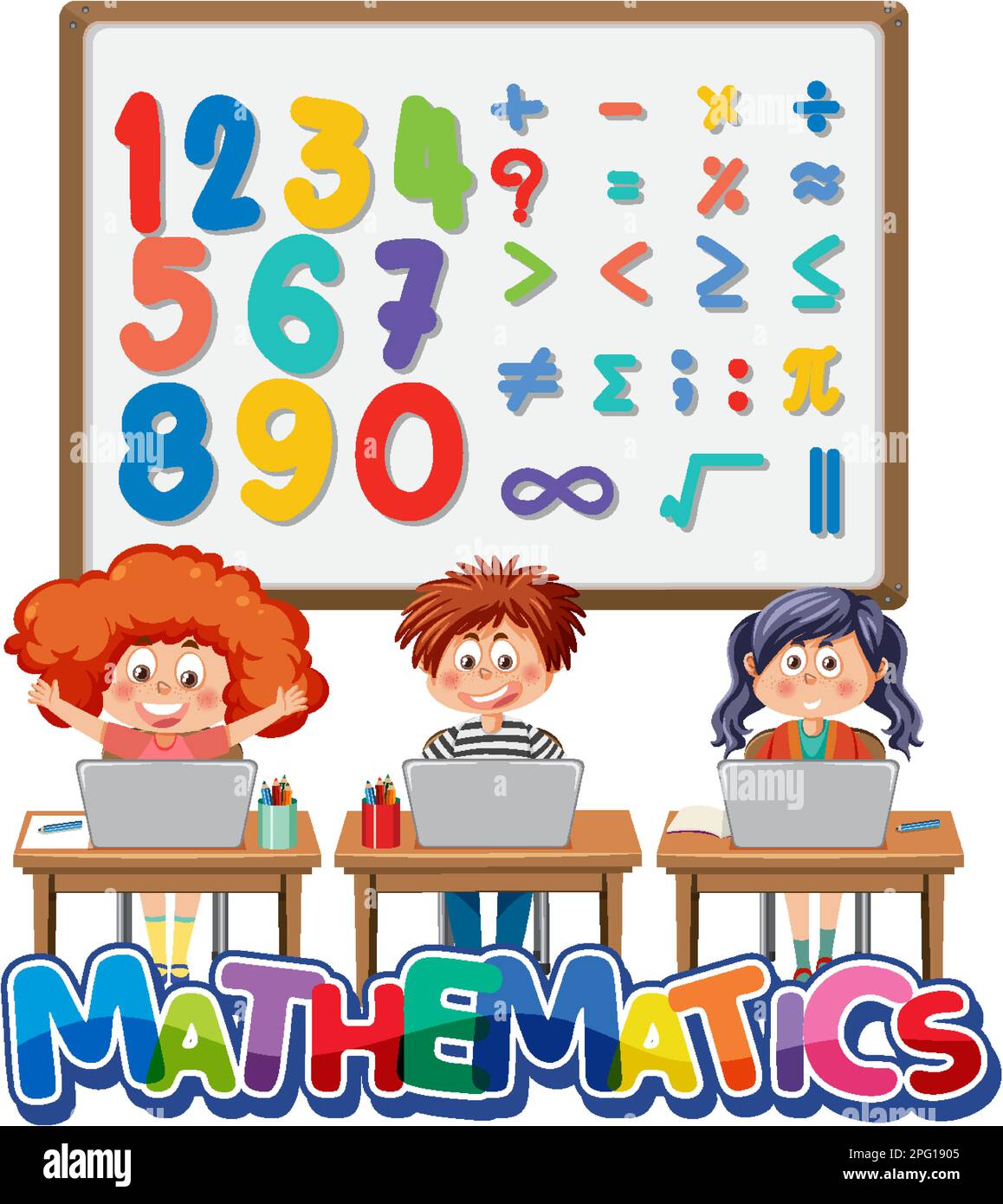 Children computers school Stock Vector Images - Alamy