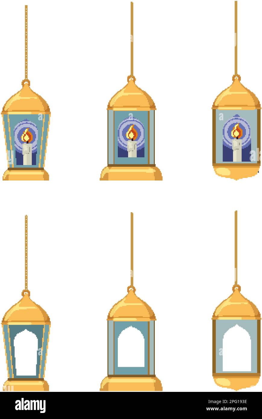 Set of Arabic Lanterns illustration Stock Vector Image & Art - Alamy