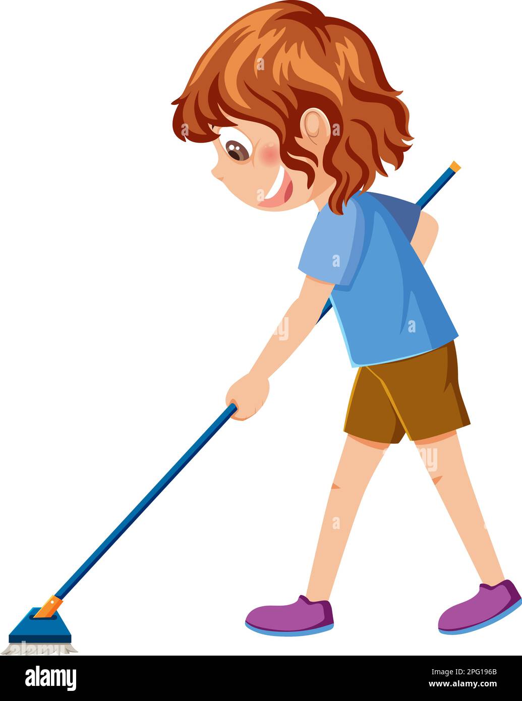 Cartoon character of kid cleaning illustration Stock Vector Image & Art ...