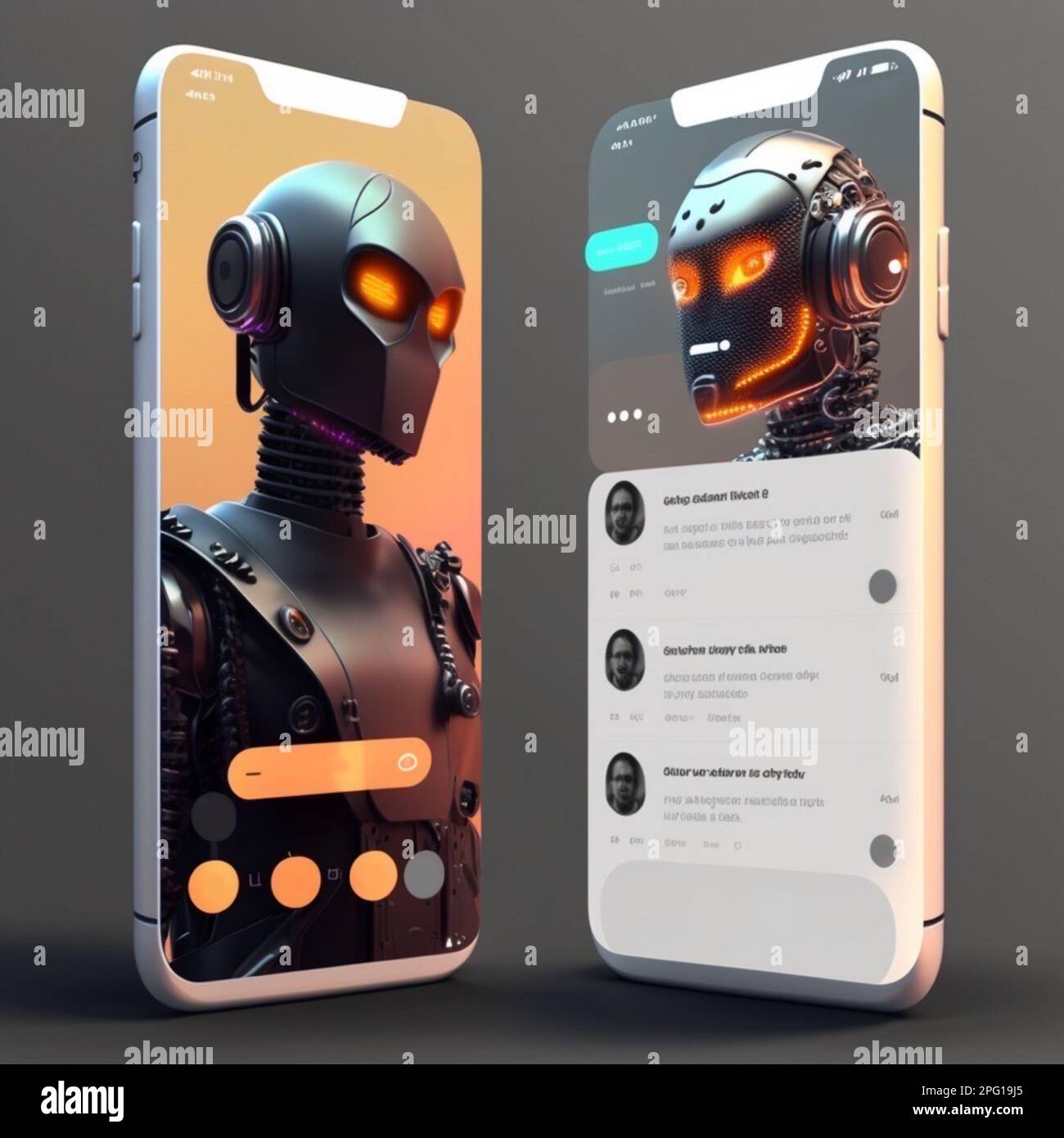 Messaging two smartphones illustration hi-res stock photography and images - Alamy