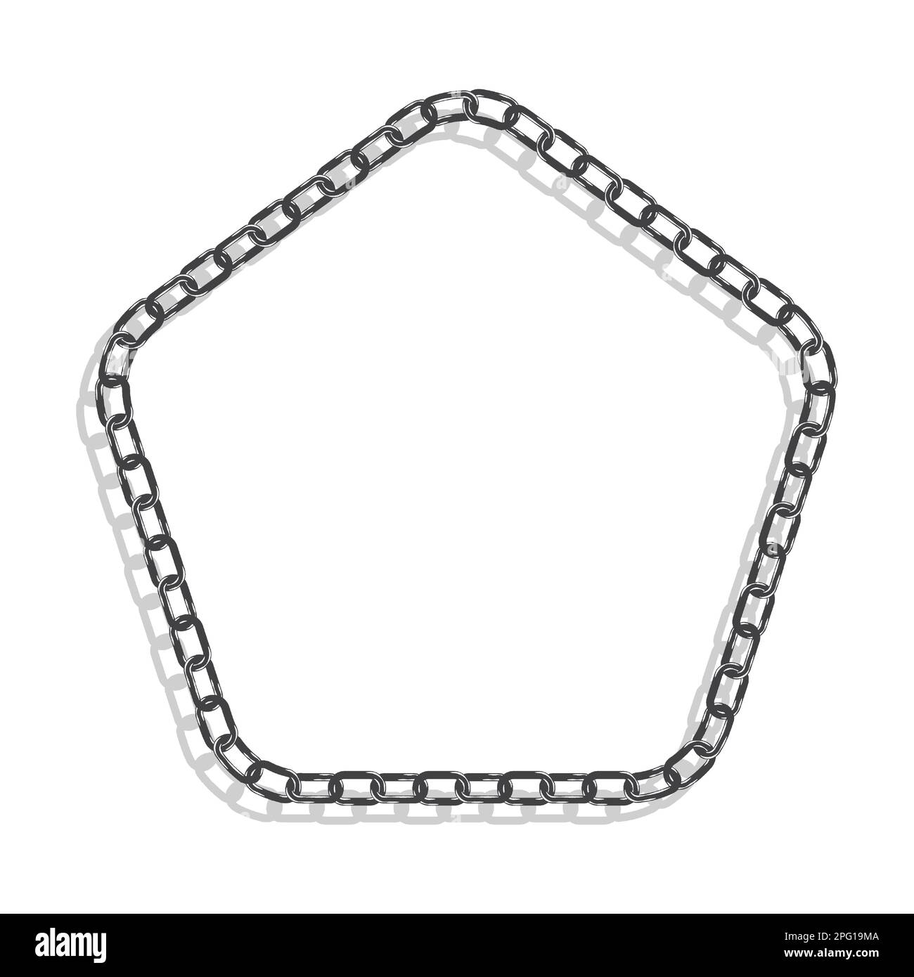 Steel pentagonal CHAIN frame for decorative headers. Gray ornates ...