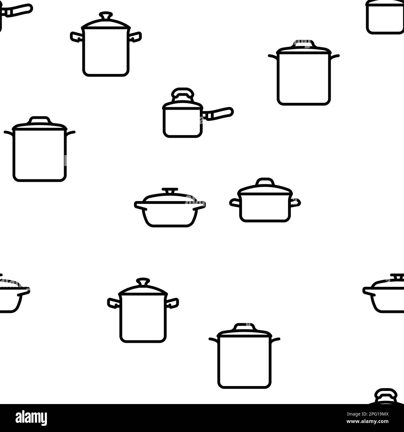 Kitchenware outline icons pattern hi-res stock photography and images - Alamy