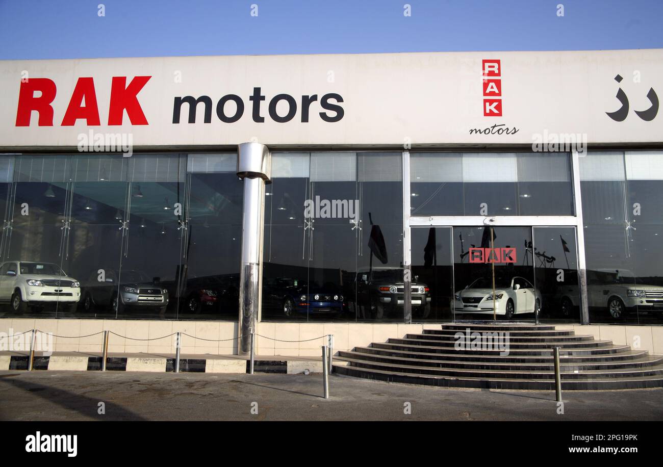 Motor showroom in Ras al Khaimah, UAE 2007 Stock Photo - Alamy
